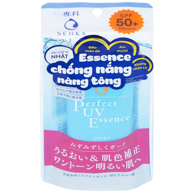 Chống nắng nâng tông dạng Essence cho da mặt, nâng tone da Senka Perfect UV SPF50+ PA++++ (50g)